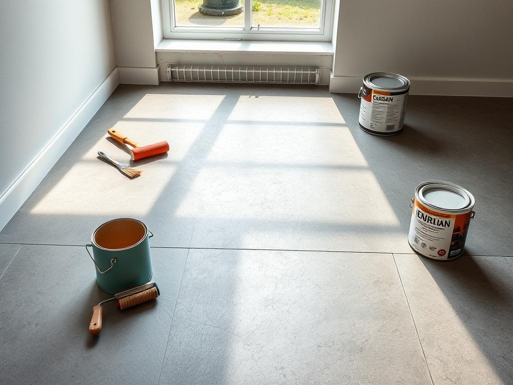 Bodenfliesen streichen Betonoptik - DIY Anleitung